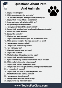30 Conversation Questions About Pets And Animals - TopicsForClass