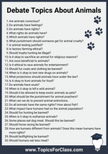 30 Debate Topics About Animals And Animal Rights - TopicsForClass