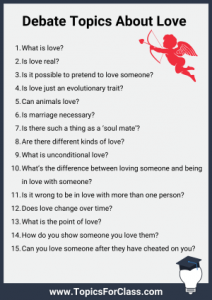 Debate Topics About Love - TopicsForClass