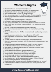 Debate Topics About Women's Rights - TopicsForClass