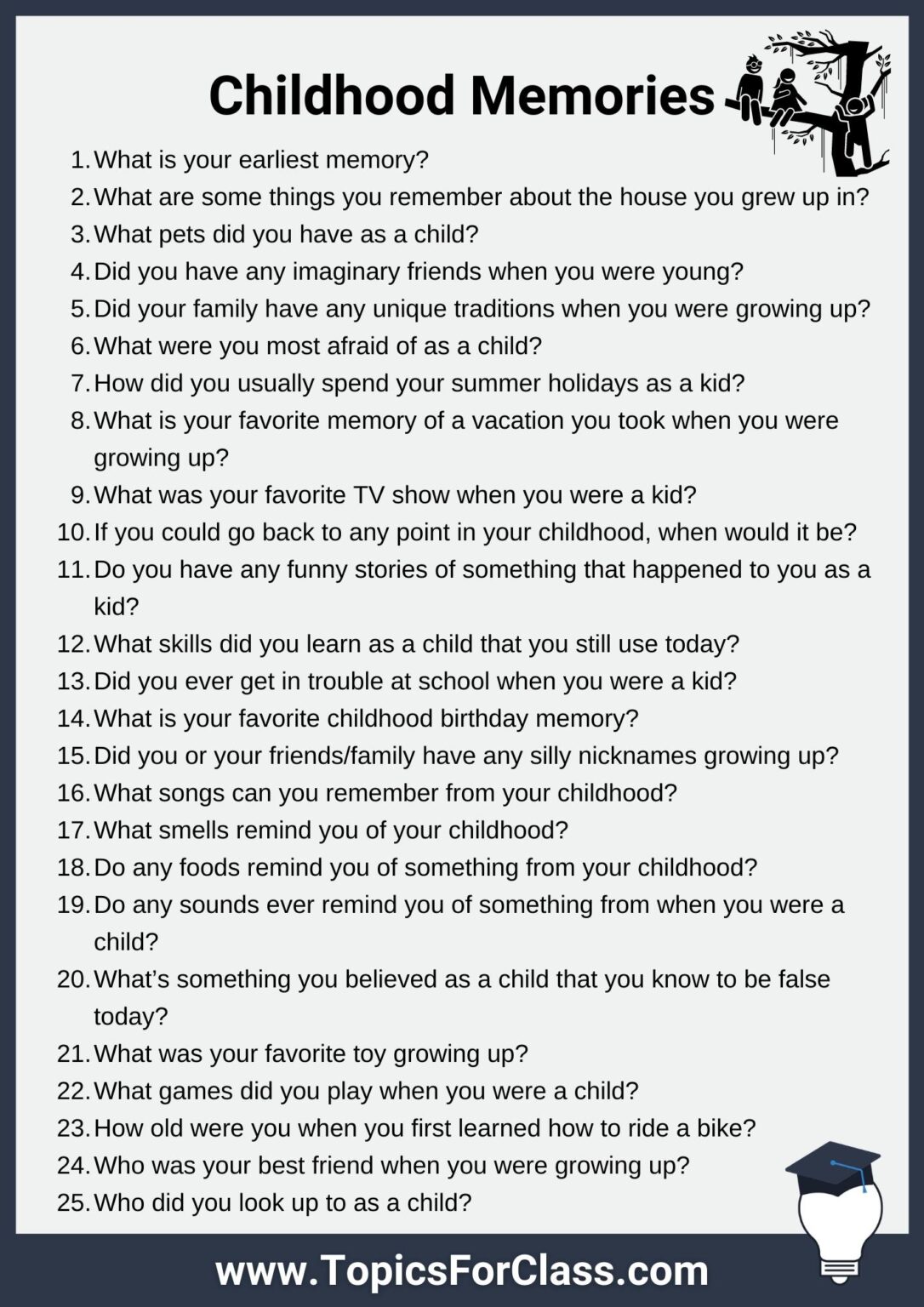 25 Fascinating Conversations Questions About Childhood Memories ...