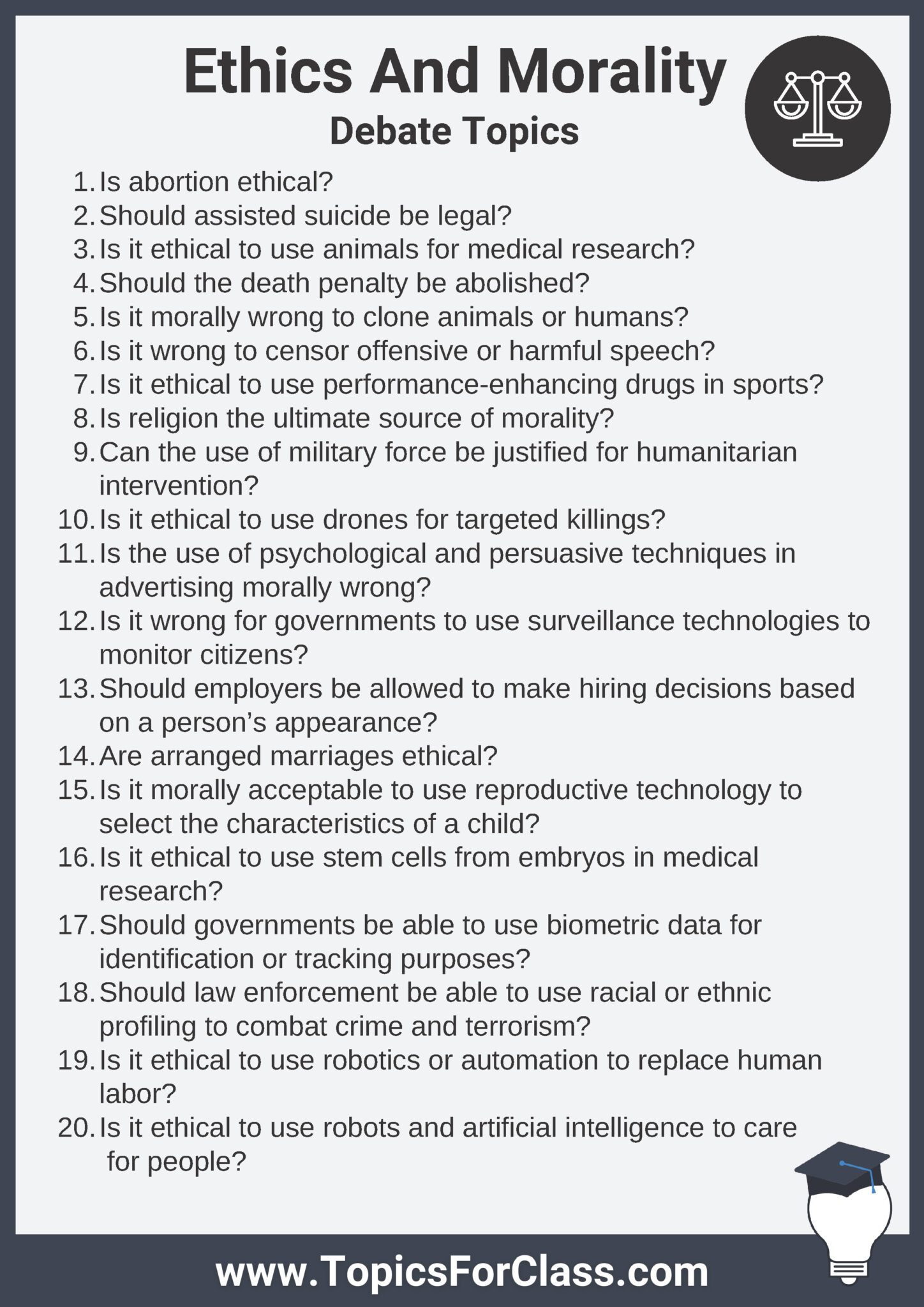 20 Debate Topics About Ethics And Morality - TopicsForClass