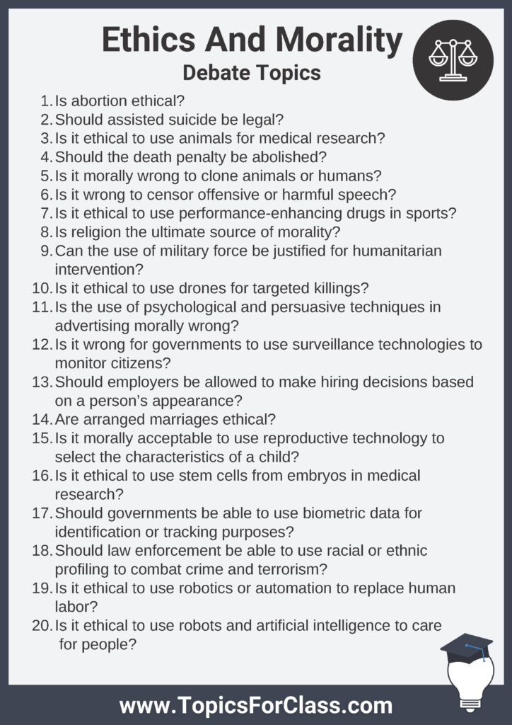 20 Debate Topics About Ethics And Morality - TopicsForClass