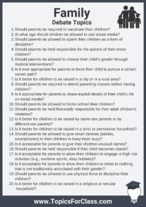 20 Debate Topics About Family And Parenting - TopicsForClass