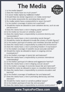 30 Debate Topics About The Media - TopicsForClass